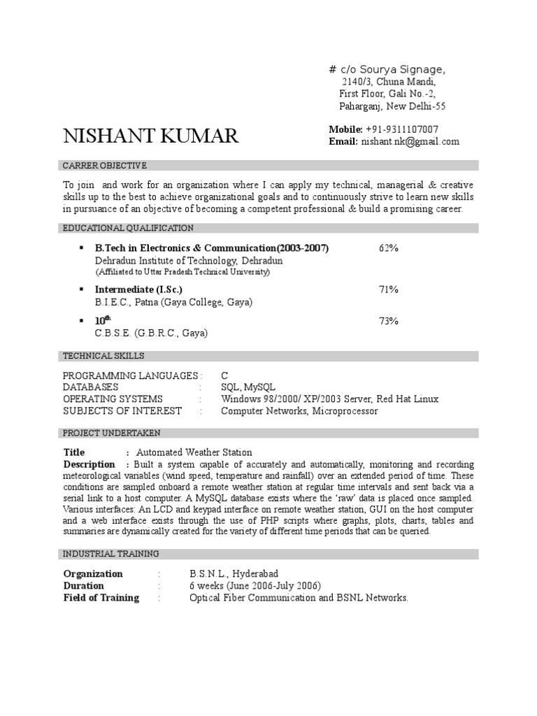 Nishant Resume | PDF | Graphical User Interfaces | My Sql