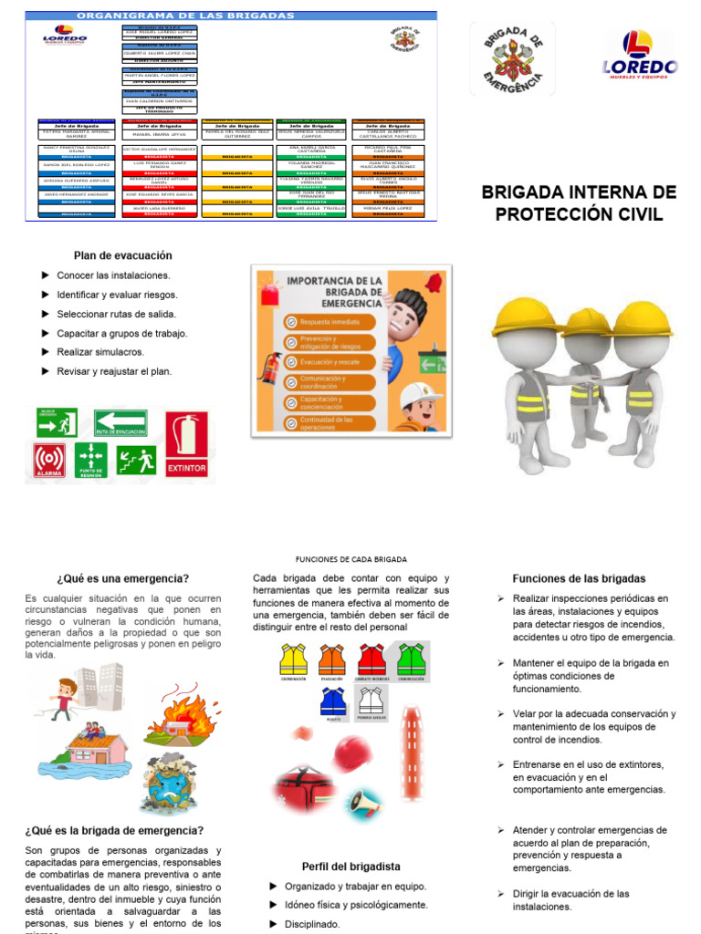 Tripticos Brigada Interna de Proteccion Civil | PDF | Riesgo | La seguridad