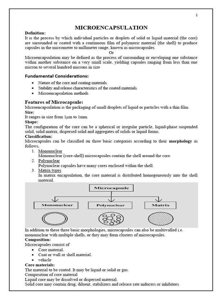 Microencapsulation short | PDF | Emulsion | Supercritical Fluid