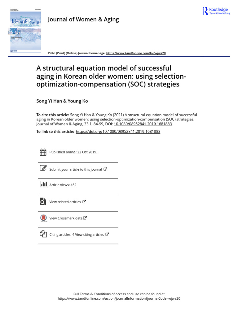 A Structural Equation Model of Successful Aging in Korean Older Women ...
