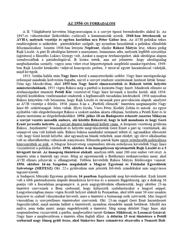 Az 1956-Os Forradalom | PDF