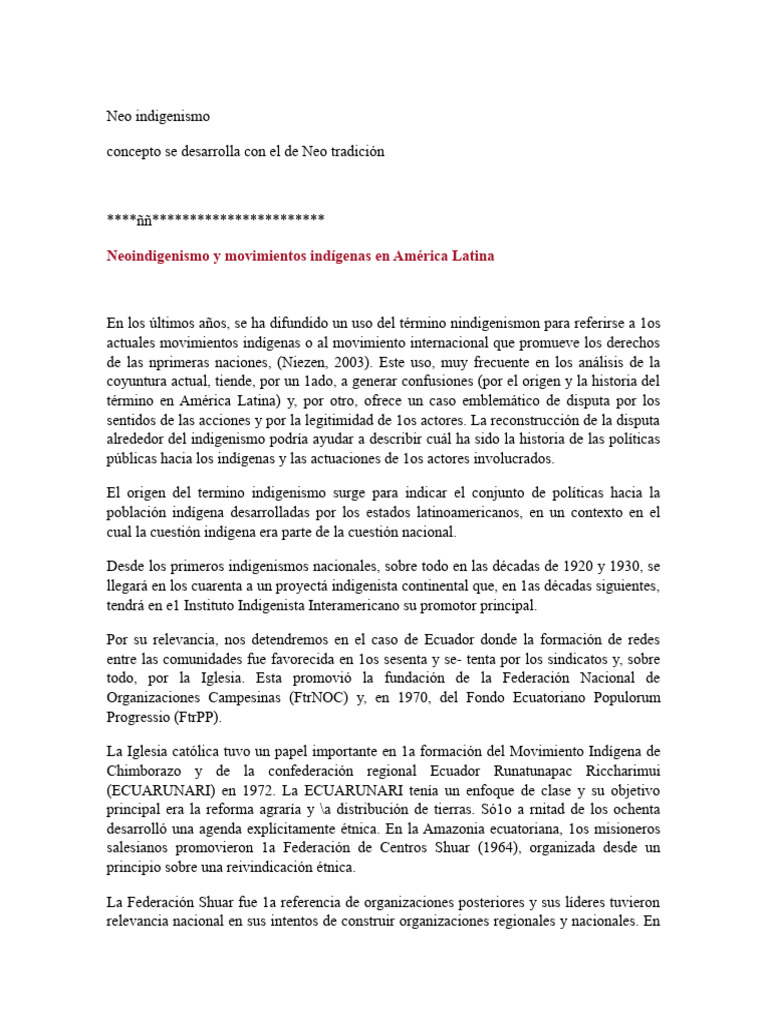 Neo Indigenismo | PDF | Ecuador