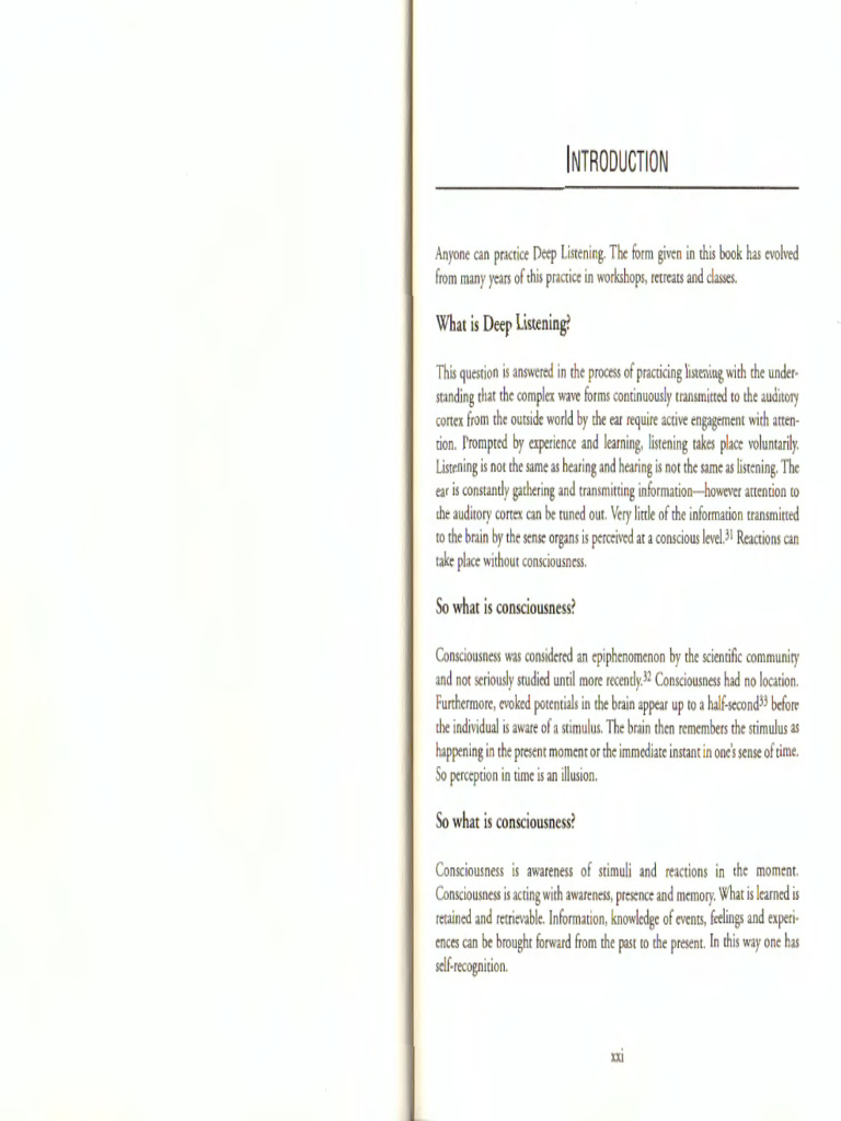 Understanding Deep Listening Techniques | PDF | Sound | Hearing