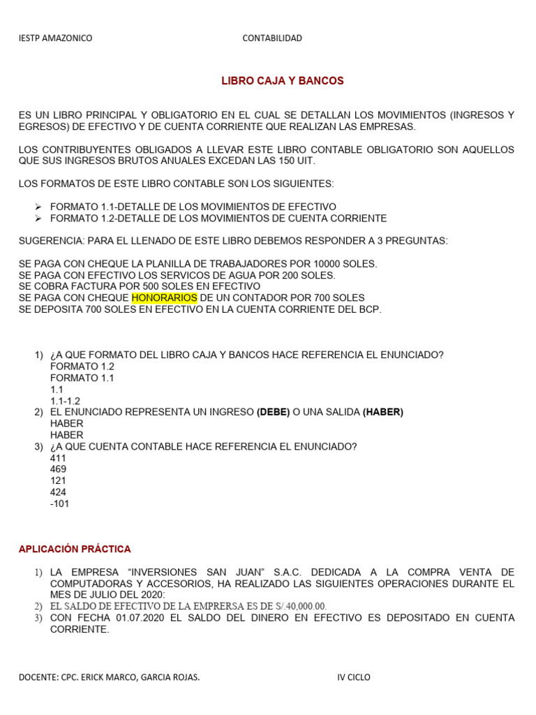 Teoria y Practica Caja y Bancos | PDF | Contabilidad | Bancos