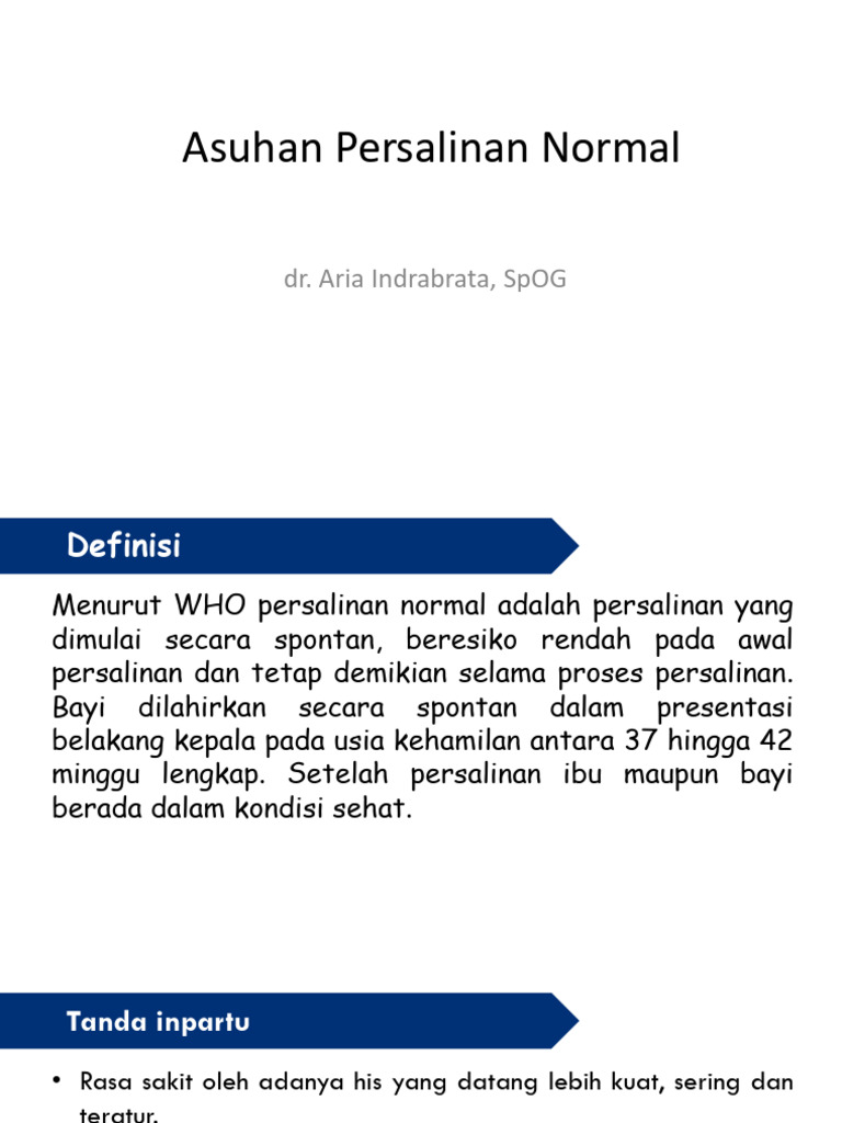 Panduan Asuhan Persalinan Normal | PDF
