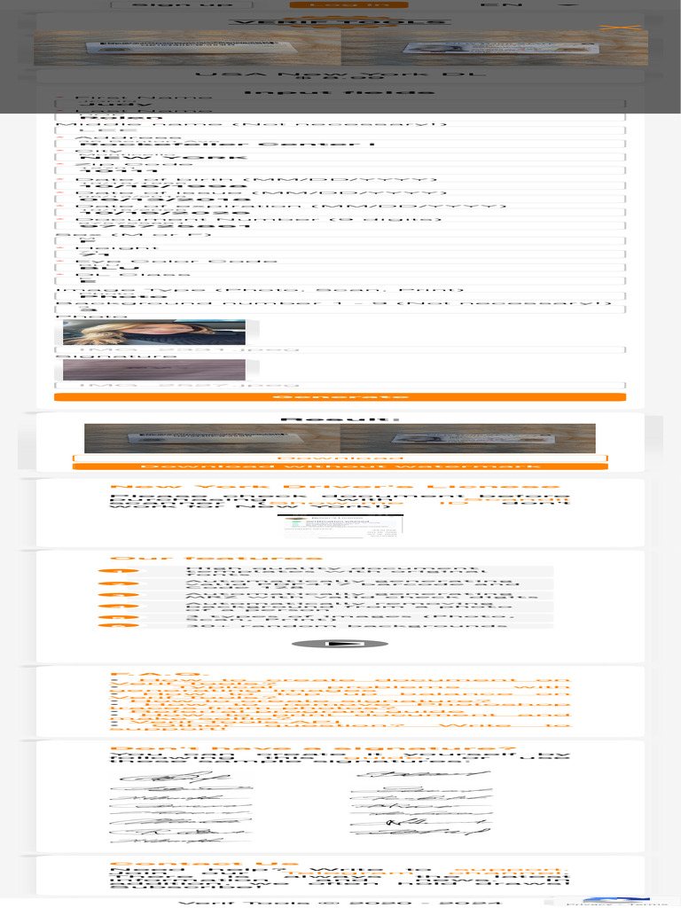 USA New York DL Online Generator - Verif Tools | PDF | Image Scanner ...