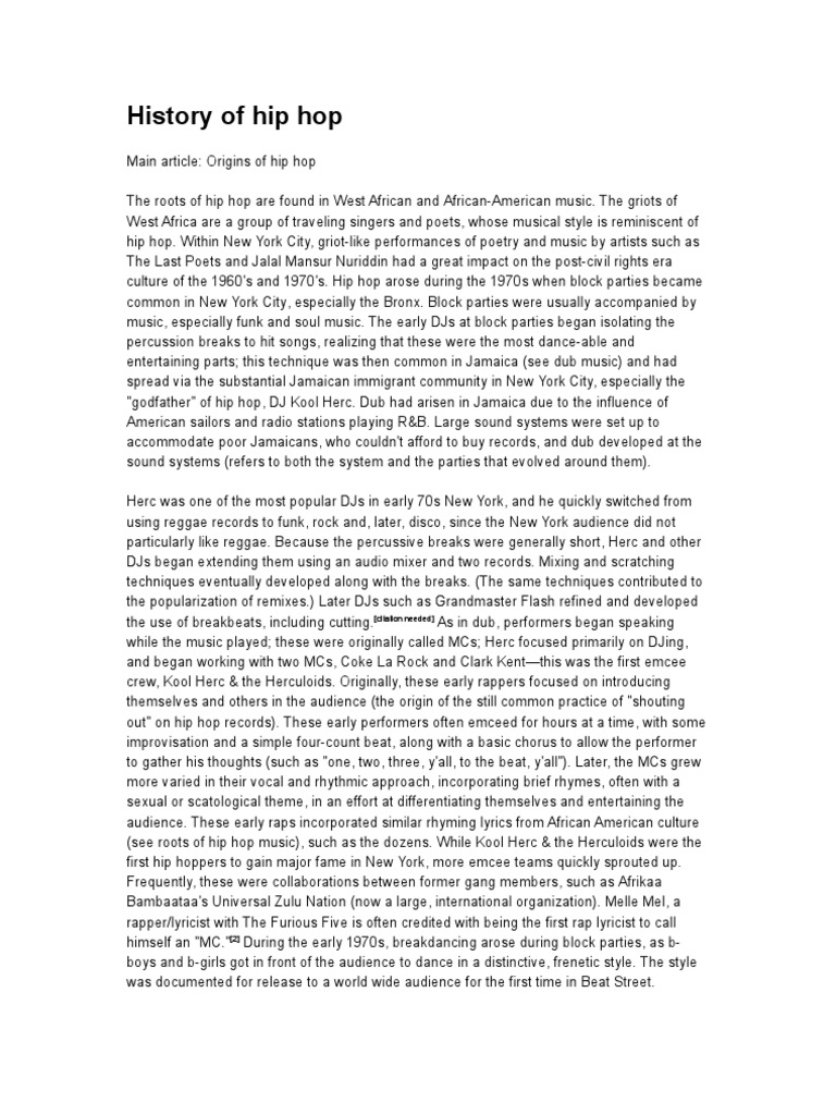 History of Hip Hop | PDF | Rapping | Jazz
