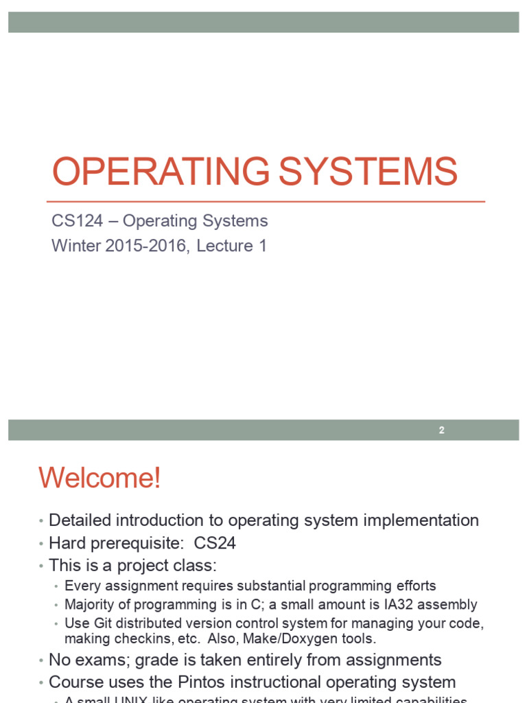 01 Introduction and Course Overview | PDF | Operating System | Hard Disk Drive