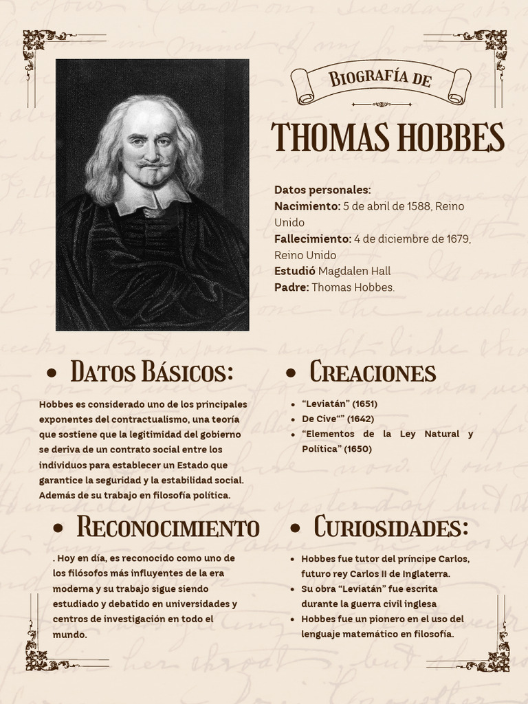Thomas Hobbes: Vida y Legado | PDF