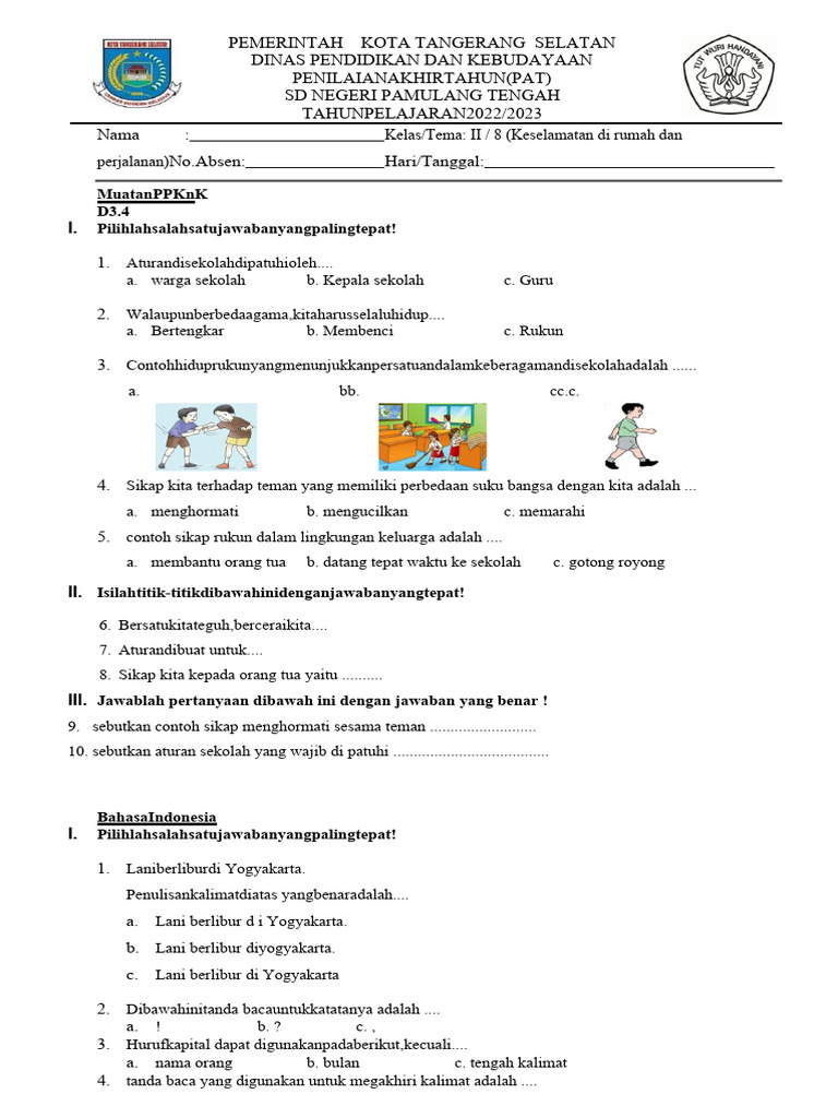Soal Pat Tema 8 | PDF