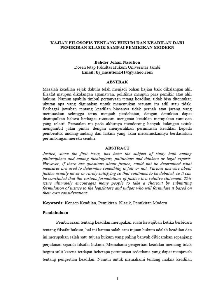 Kajian Filosofis Hukum dan Keadilan | PDF
