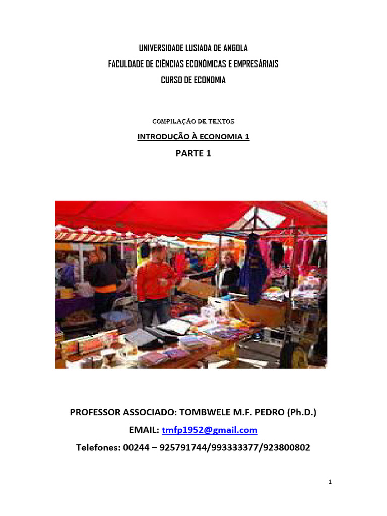 Ula 2021 Iec 1 Programa e Temas 1 e 2 e Resumo | PDF | Economia | Microeconomia