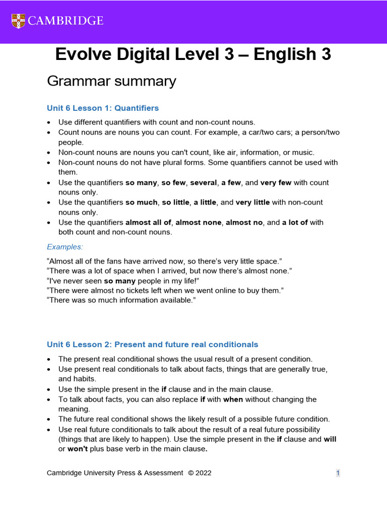 Unit 6 - E3 - Grammar | PDF