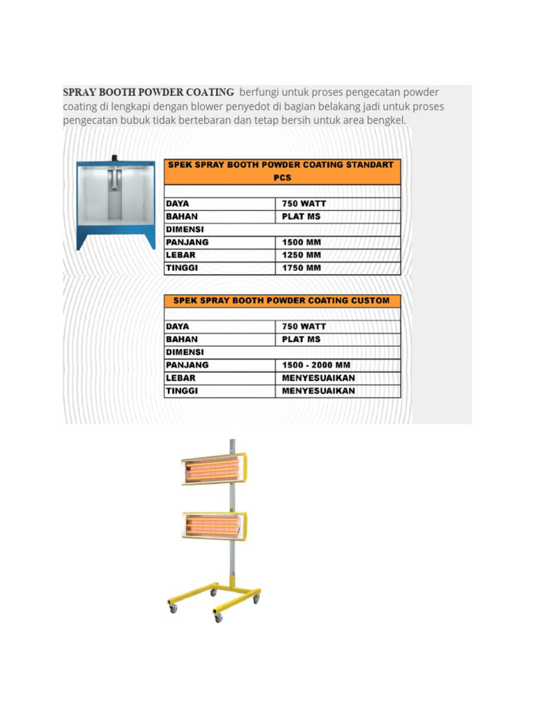 Spray Booth Powder Coating | PDF