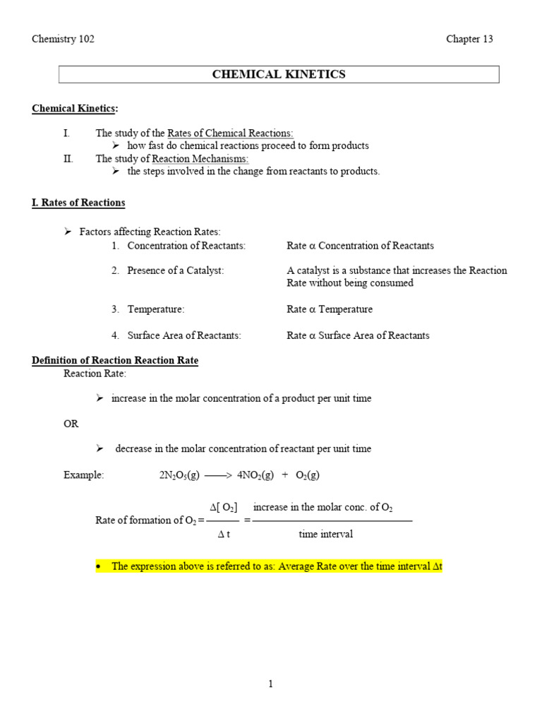 Chap - 13achemical Kinetics | PDF | Reaction Rate | Chemical Kinetics