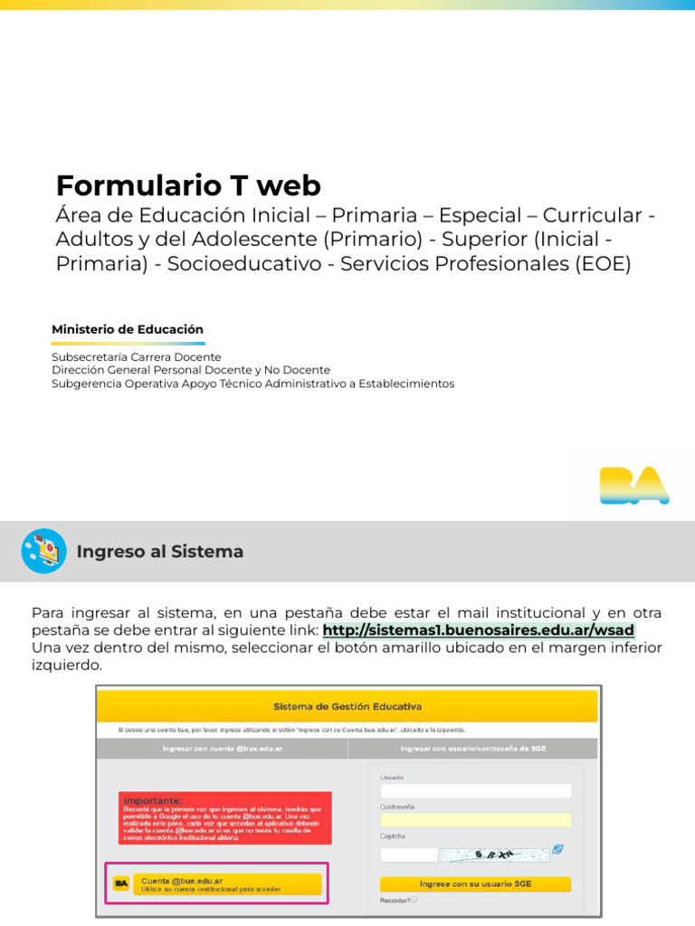 FTW - Áreas Del Nivel Inicial y Primario - para Establecimientos | PDF