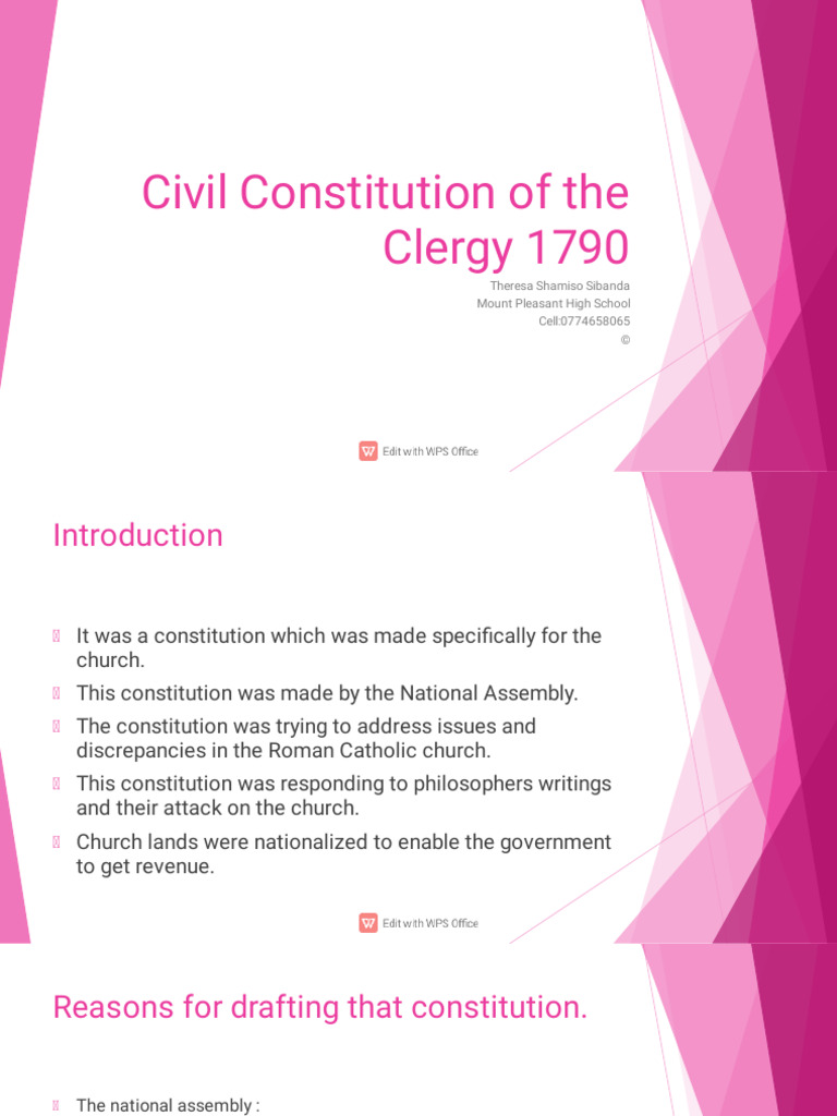 Civil Constitution of the Clergy: 1790 Overview | PDF