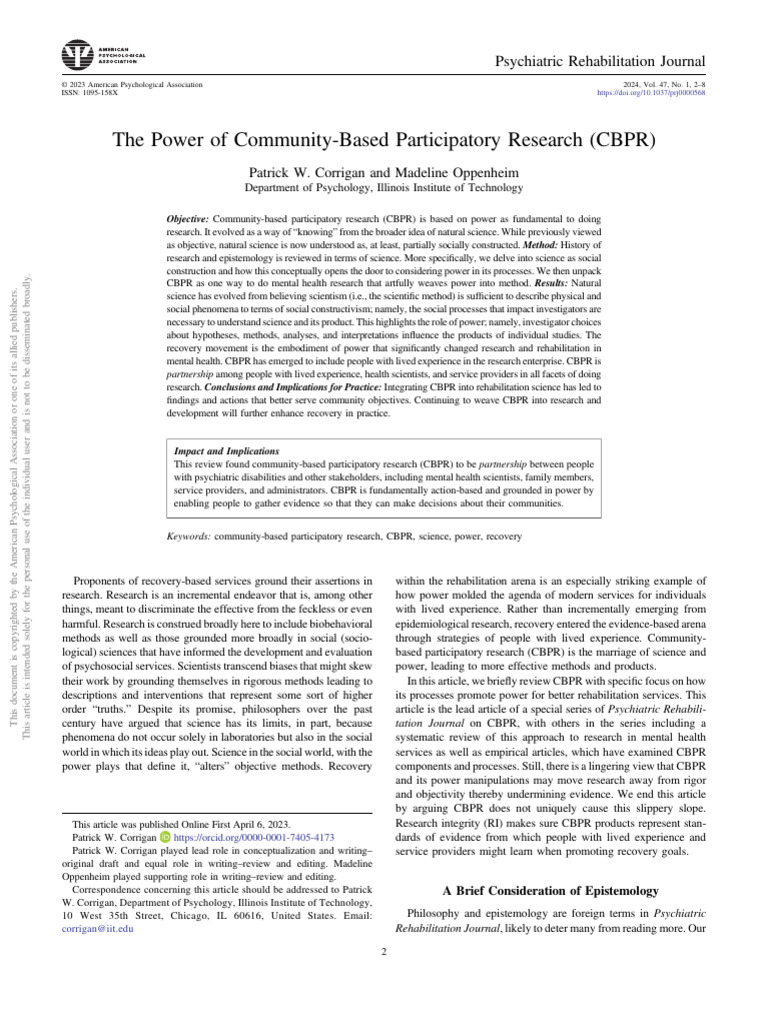 The Power of Community-Based Participatory Research (CBPR) . | Download ...