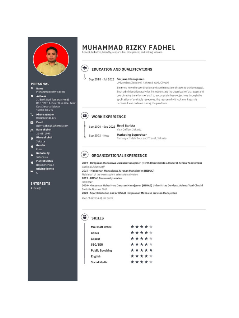 CV. Muhammad Rizky Fadhel 2023 | PDF