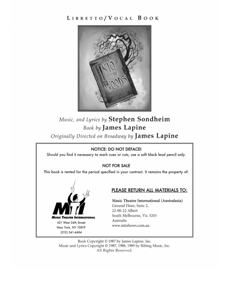 Into The Woods Libretto | PDF