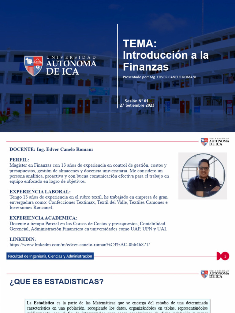 SEM01 - Introducción A La Estadisticas | PDF | Muestreo (Estadísticas) | Estadísticas