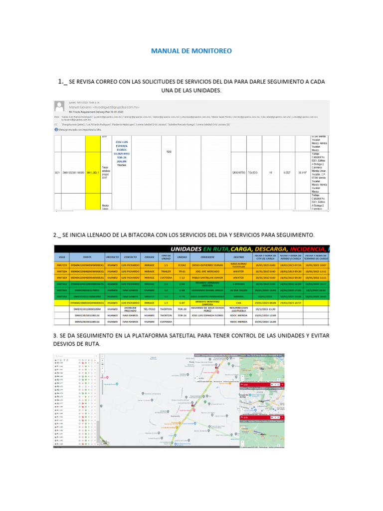 Manual de Monitoreo y Maniobras | PDF