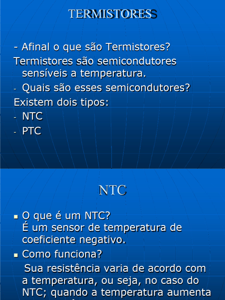 Tipos e Funcionamento de Termistores | PDF | Tecnologia e Engenharia