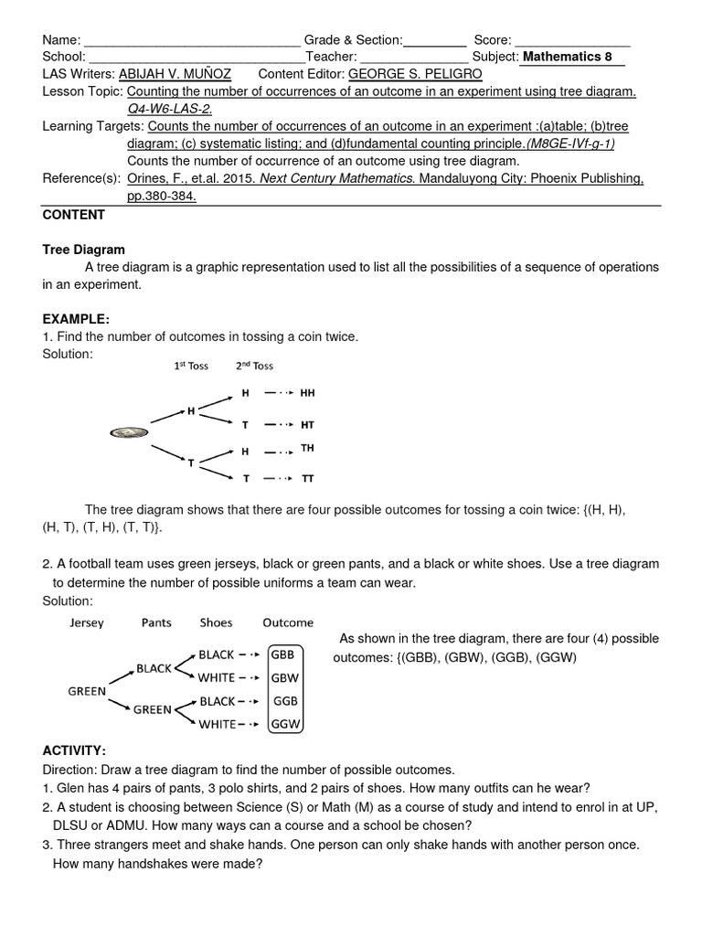Math 8 Q4 WK6 Las2 | PDF | Career & Growth | Teaching Methods & Materials