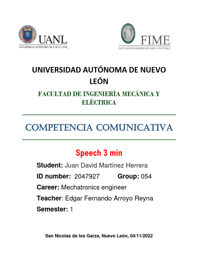 AF3 PIA Three Minute Speech | PDF | Communication | Speech