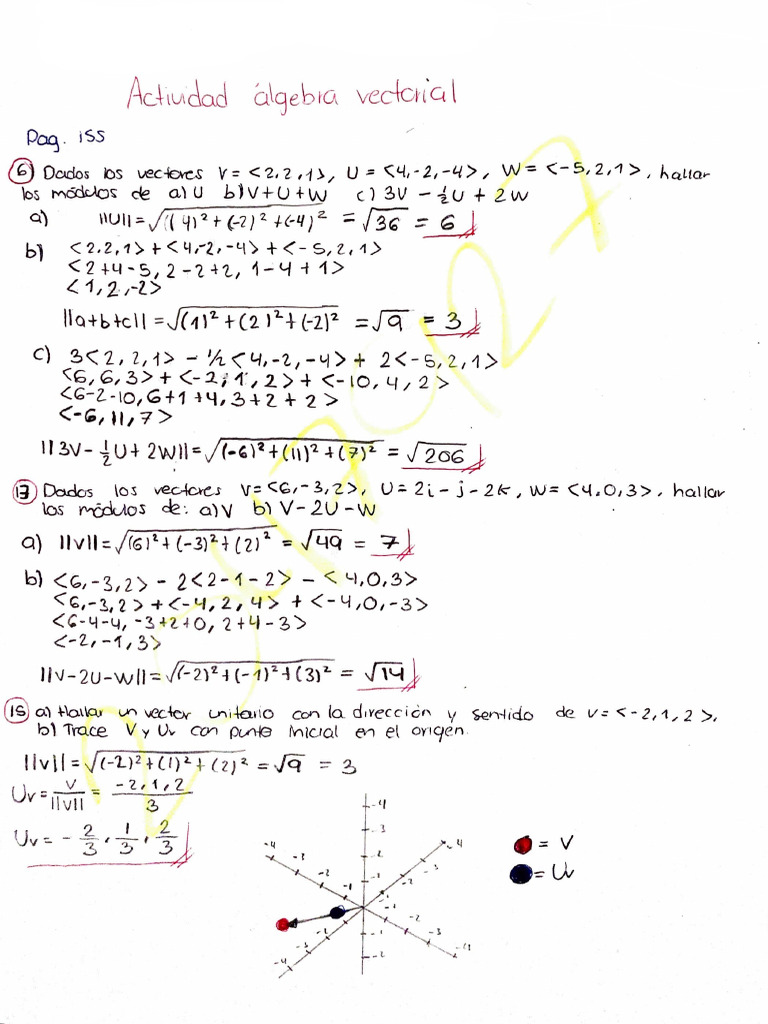 Actividad Fundamental Algebra Vectorial | PDF