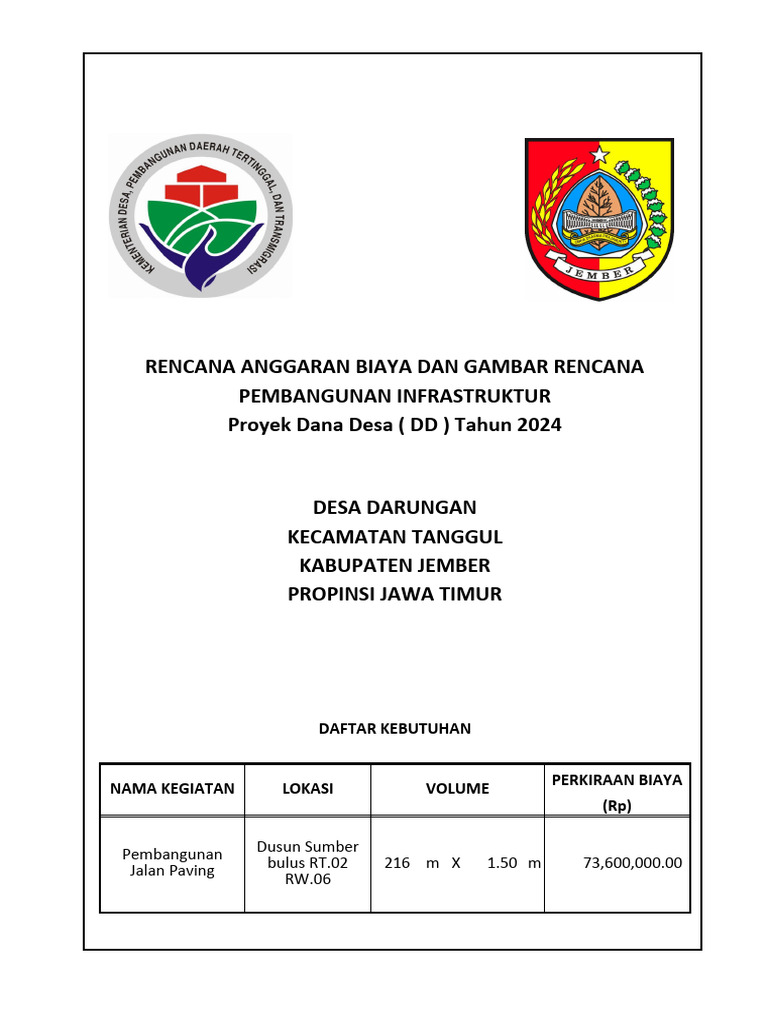 Paving Sumber Bulus rt.02 rw.06 | PDF