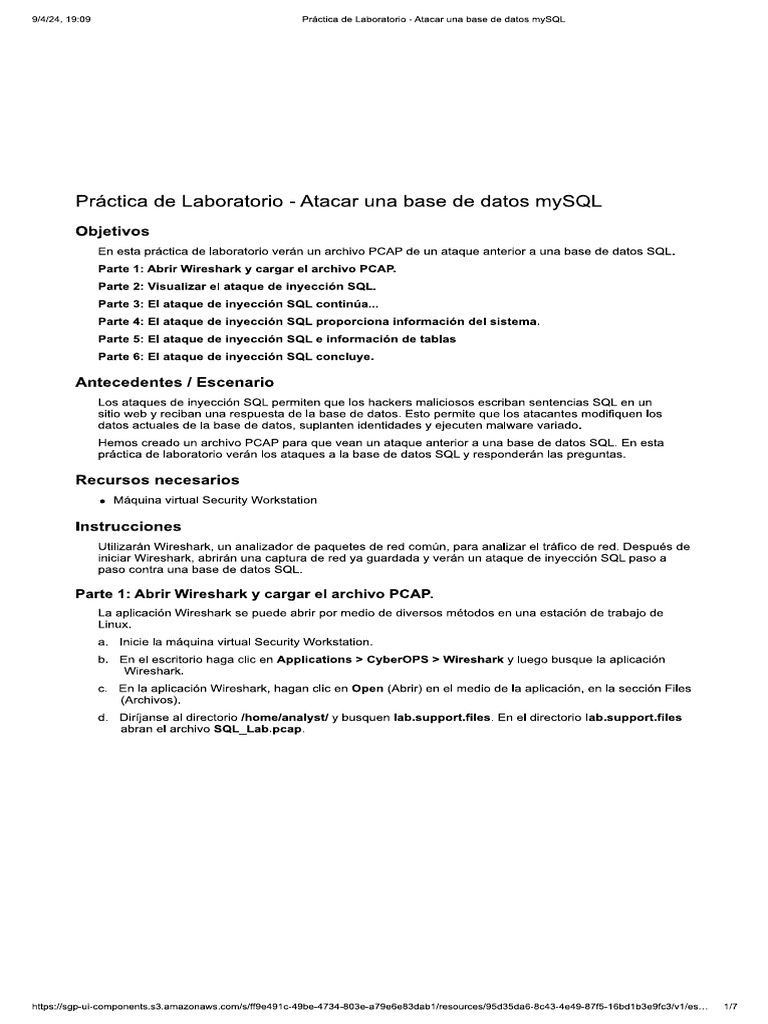 4.2.8-Lab - Attacking A mySQL Database | PDF