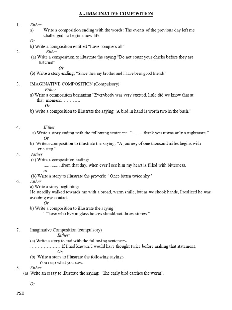 Imaginative Composition Prompts Guide | PDF