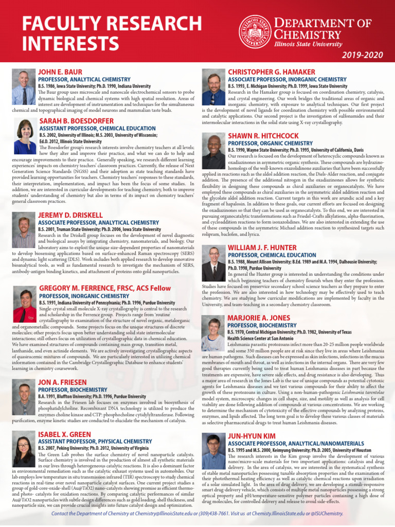 Faculty Research Interests 2019 | PDF | Catalysis | Coordination Complex