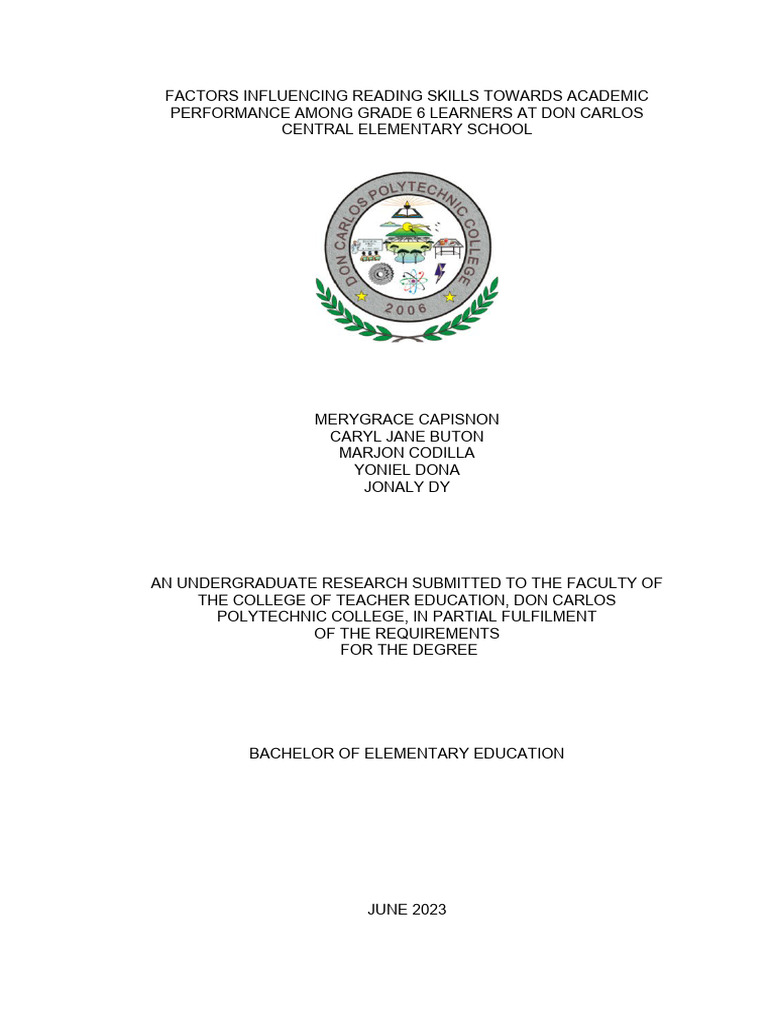 Grade 6 Reading Skills Study | PDF | Reading Comprehension | Learning