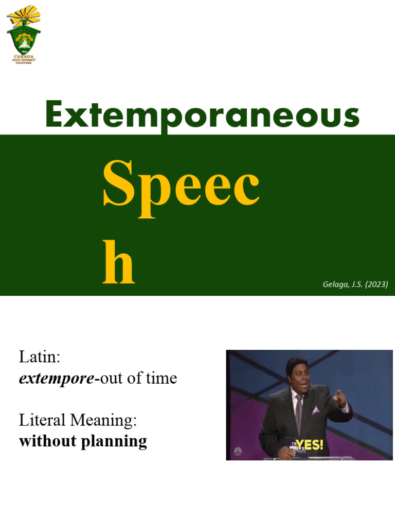 Extemporaneous Impromptu Speaking | PDF | Public Speaking | Human ...