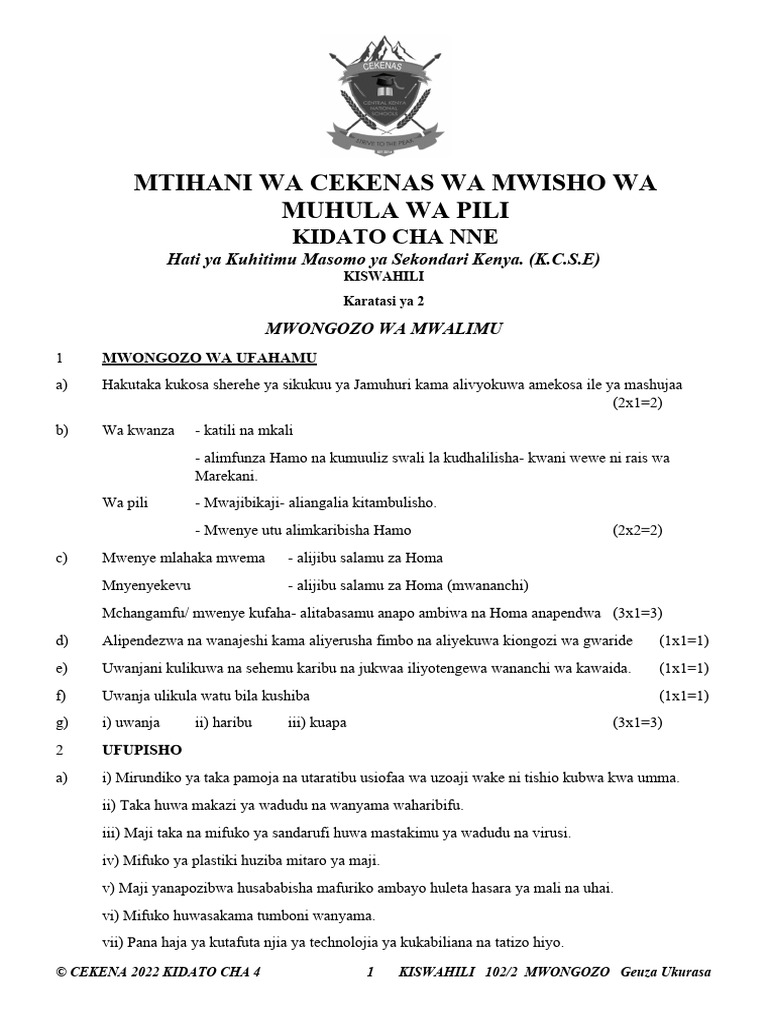 KIS Mwongozo Karatasi Ya 2 | PDF