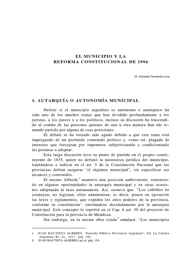 Autonomía Municipal | PDF | Constitución | Ciencias Políticas