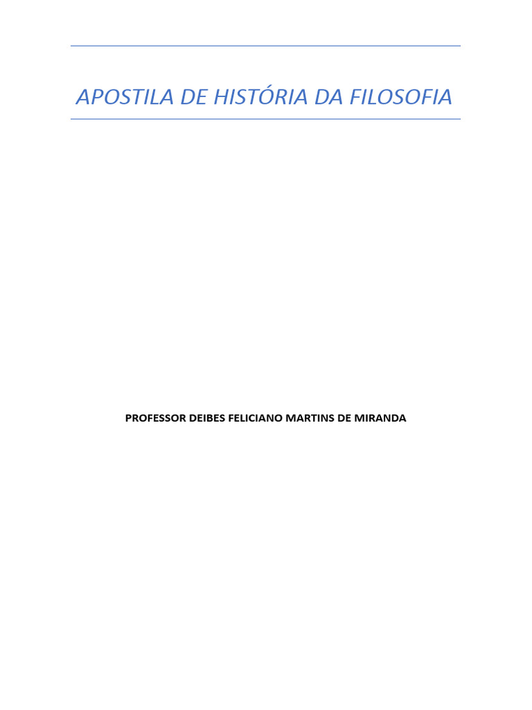 Apostila de História Da Filosofia | PDF | Aristóteles | Mitologia grega
