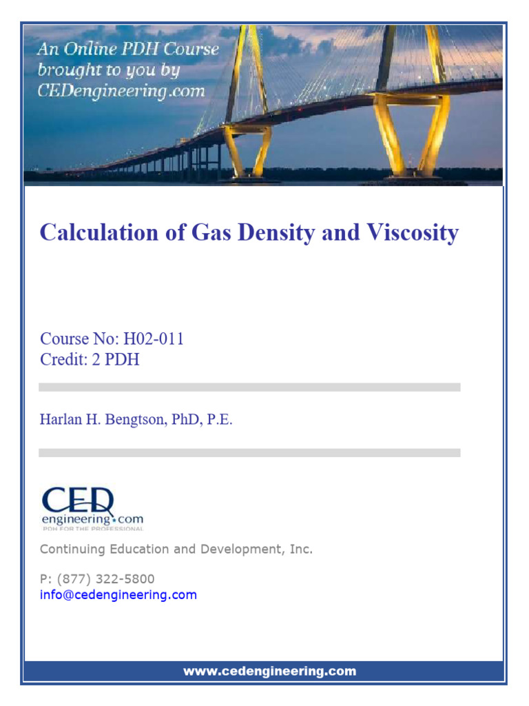 Gas Density and Viscosity Calculations | PDF | Gases | Viscosity