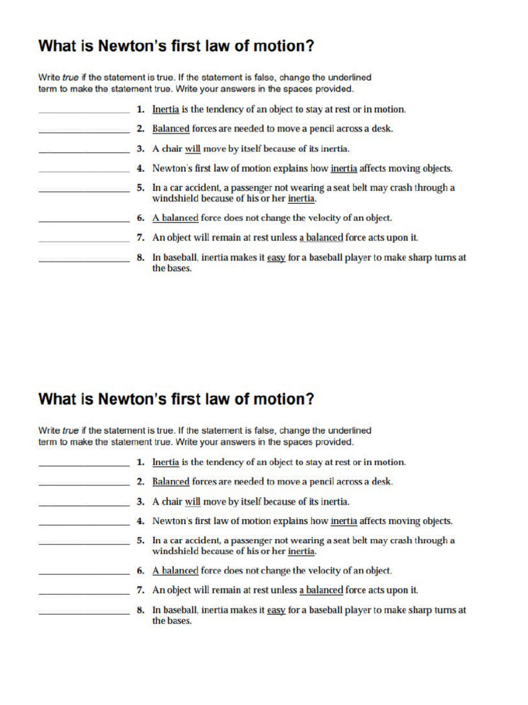 Newtons First Law | PDF