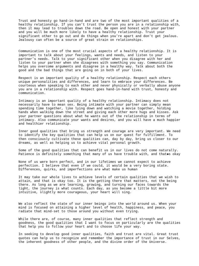 Trust and Honesty | PDF | Intimate Relationships | Psychology