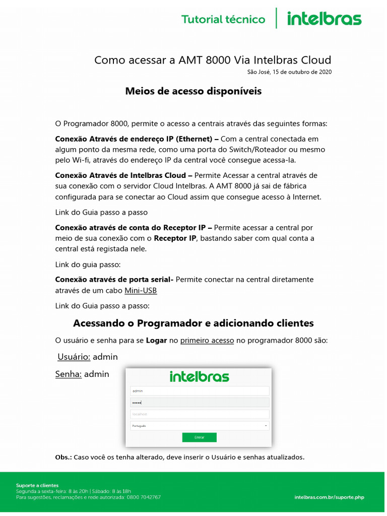 Tutorial Programador 8000 - Acessando a AMT 8000 Via Cloud | PDF ...