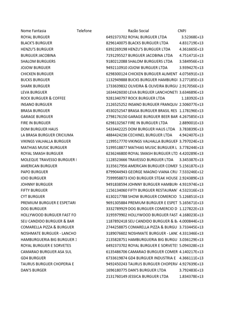 2.300 Leads Hamburgueria | PDF | Hamburgers | Meat Dishes