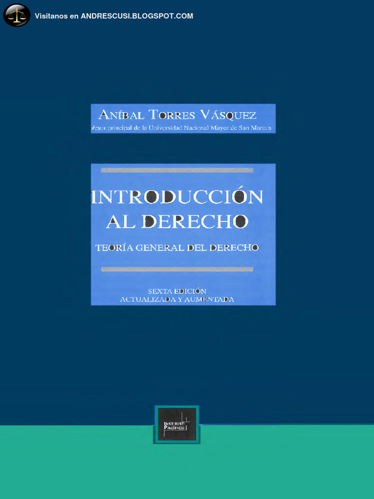 Introduccion Al Derecho Anibal Torres Vasquez 2019 | PDF | Autor | Moralidad