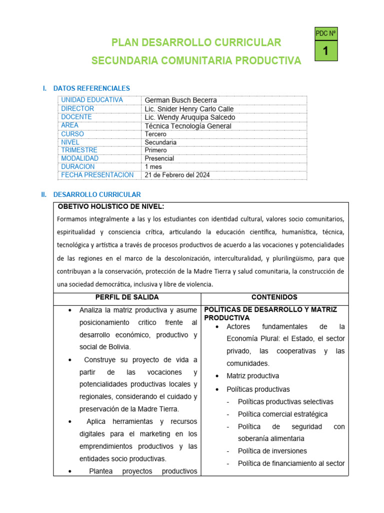 PDC-2024-TTG 3rO-SECUNDARIA | PDF | Science
