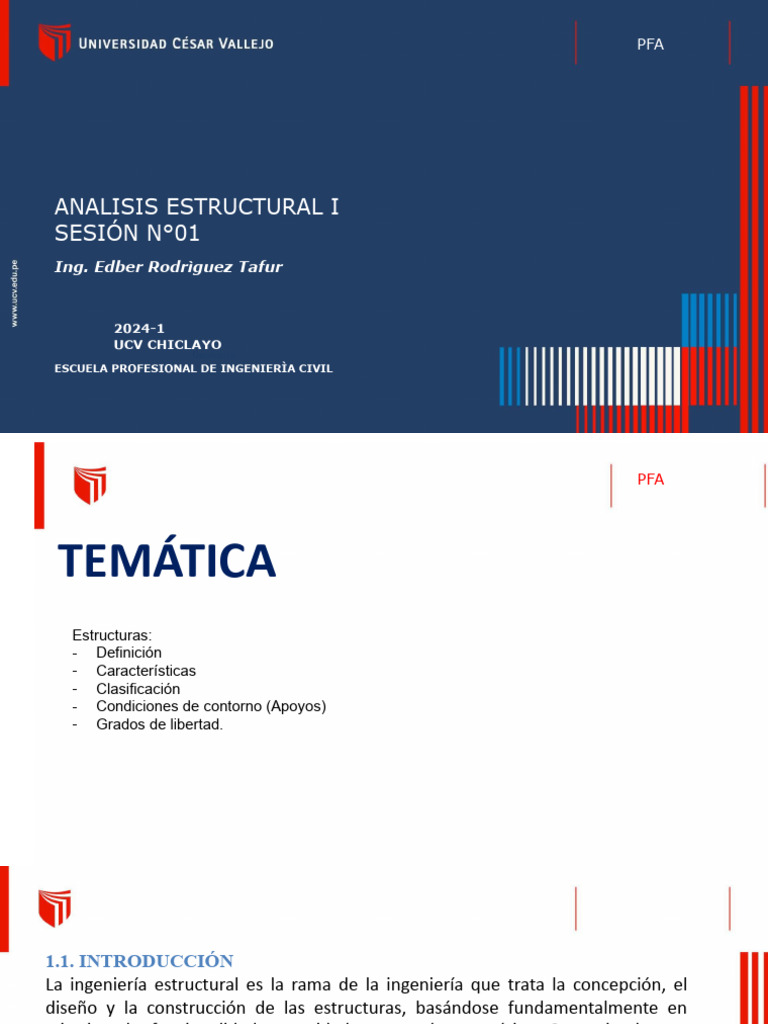 Sesiòn 1 - Definicion de Estructuras, Caracteristicas, Clasificacion ...