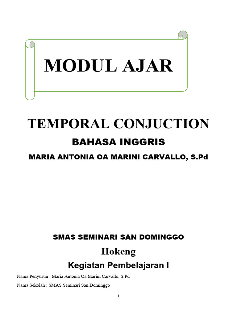 Modul Ajar Temporal Conjuction | PDF