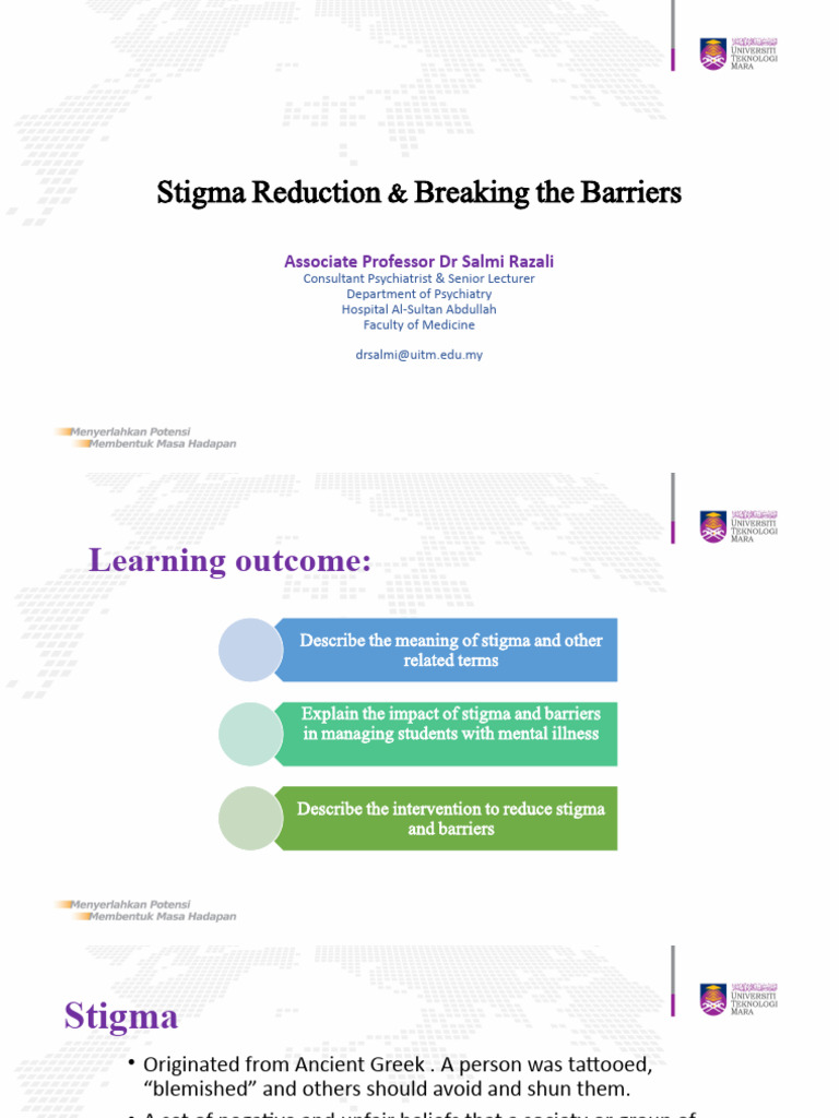 Stigma and Barriers in Managging Students With Mental Illness | PDF ...