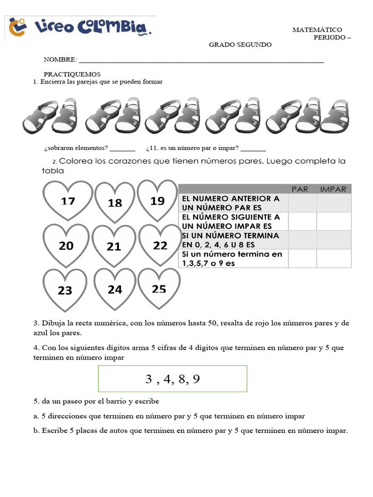 Tarea Pares e Impares | PDF